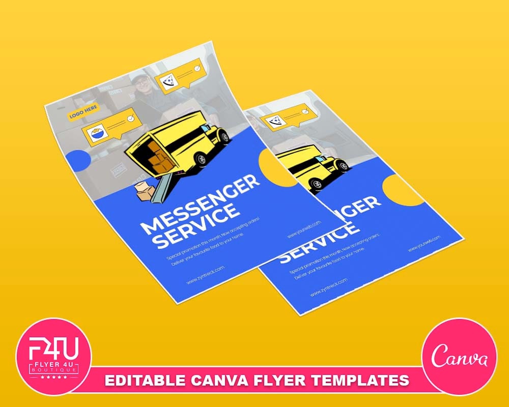 Messenger Service Flyer DIY Canva Messenger Service Flyer - Etsy