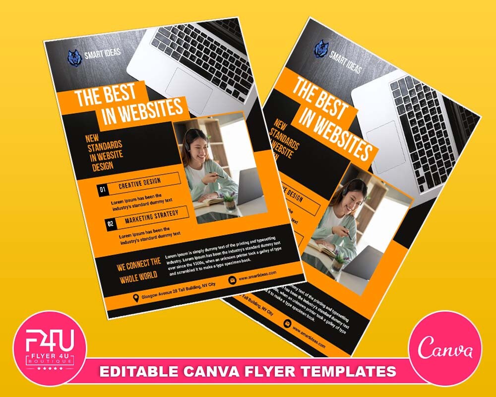 Website Developer Flyer DIY Canva Website Developer Flyer - Etsy
