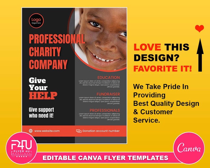 Donation Flyer, DIY Canva Donation Flyer Template 2022, Editable Canva ...