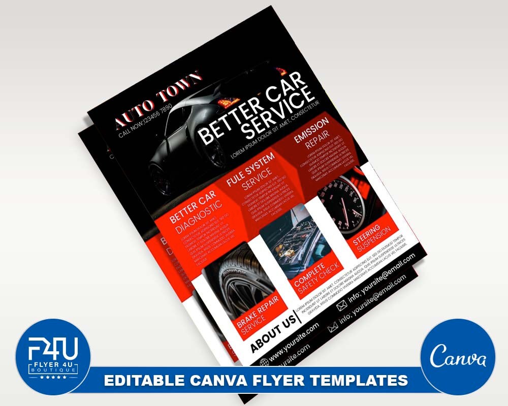 Automobile Flyer DIY Canva Auto Mobile Flyer Template 2022 - Etsy