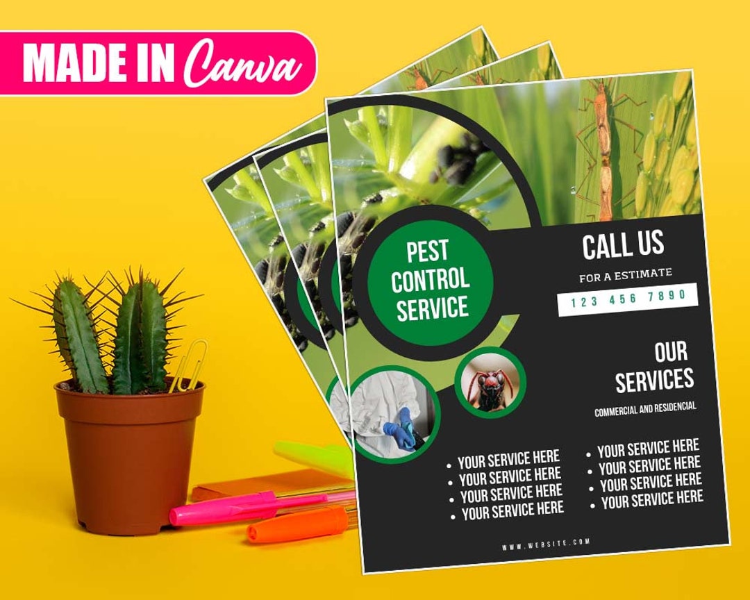 Pest Control Service Flyer, DIY Canva Pest Control Service Flyer ...