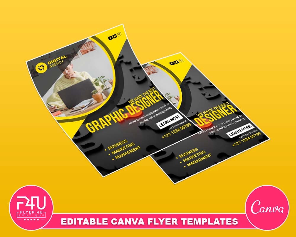 Graphic Design Flyer, DIY Canva Graphic Design Flyer Template 2022 ...