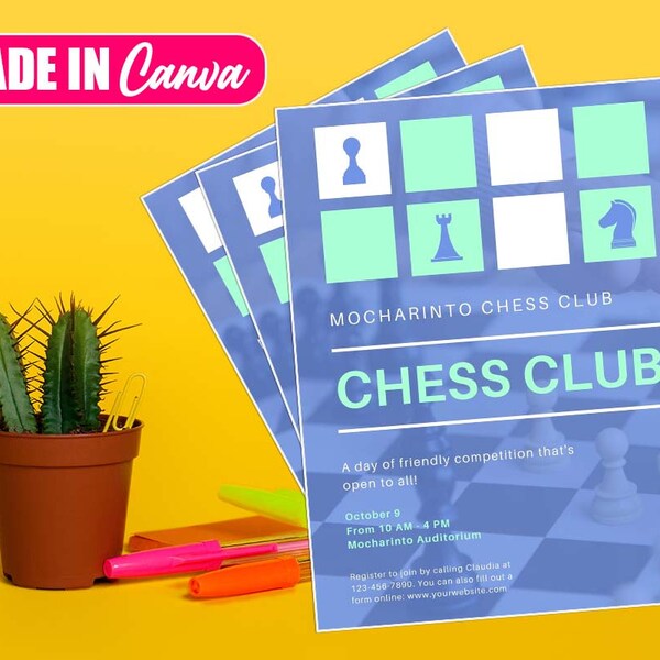 Chess Club Flyer - Etsy