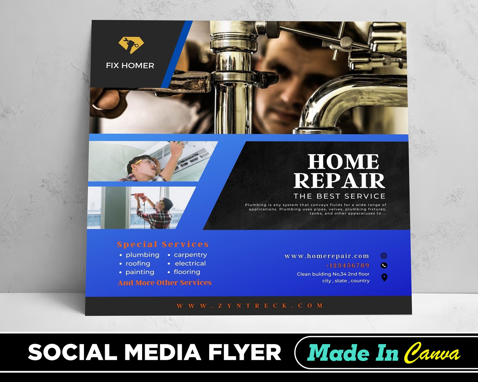 Plumbing Flyer DIY Canva Plumbing Flyer Template 2022 - Etsy