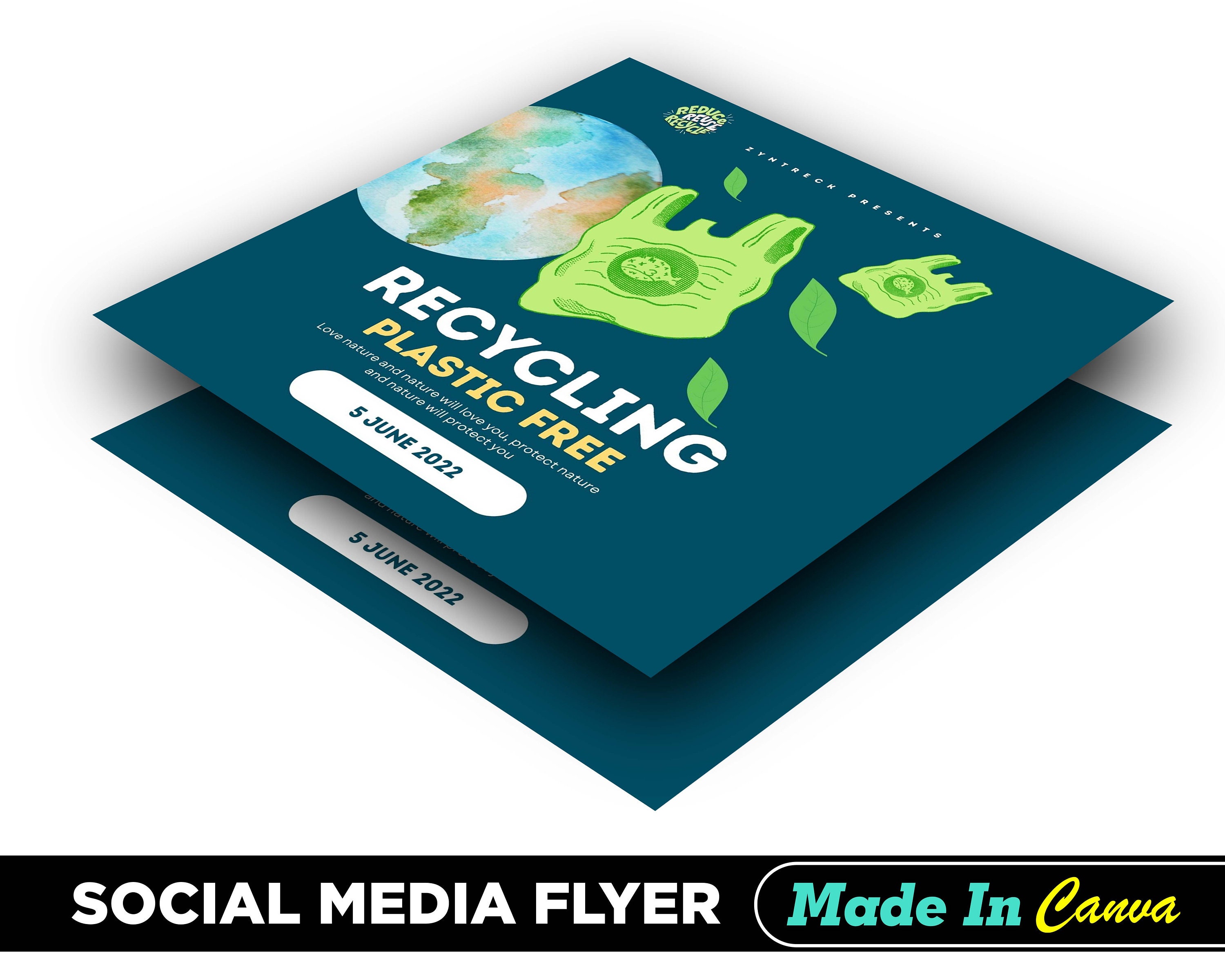 Recycling Flyer DIY Canva Recycling Flyer Template 2022 - Etsy