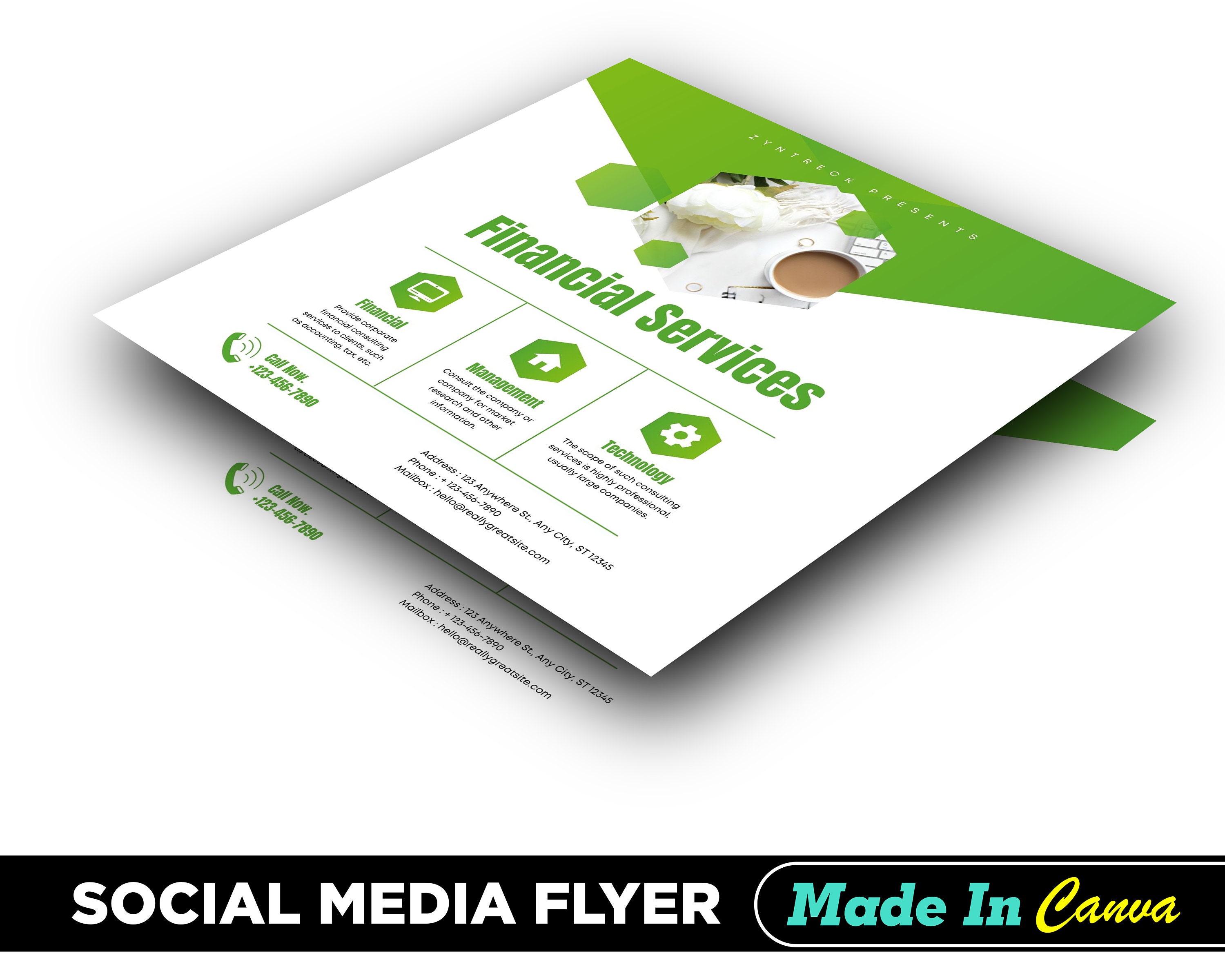 Financial Services Flyer, DIY Canva Financial Services Flyer Template ...