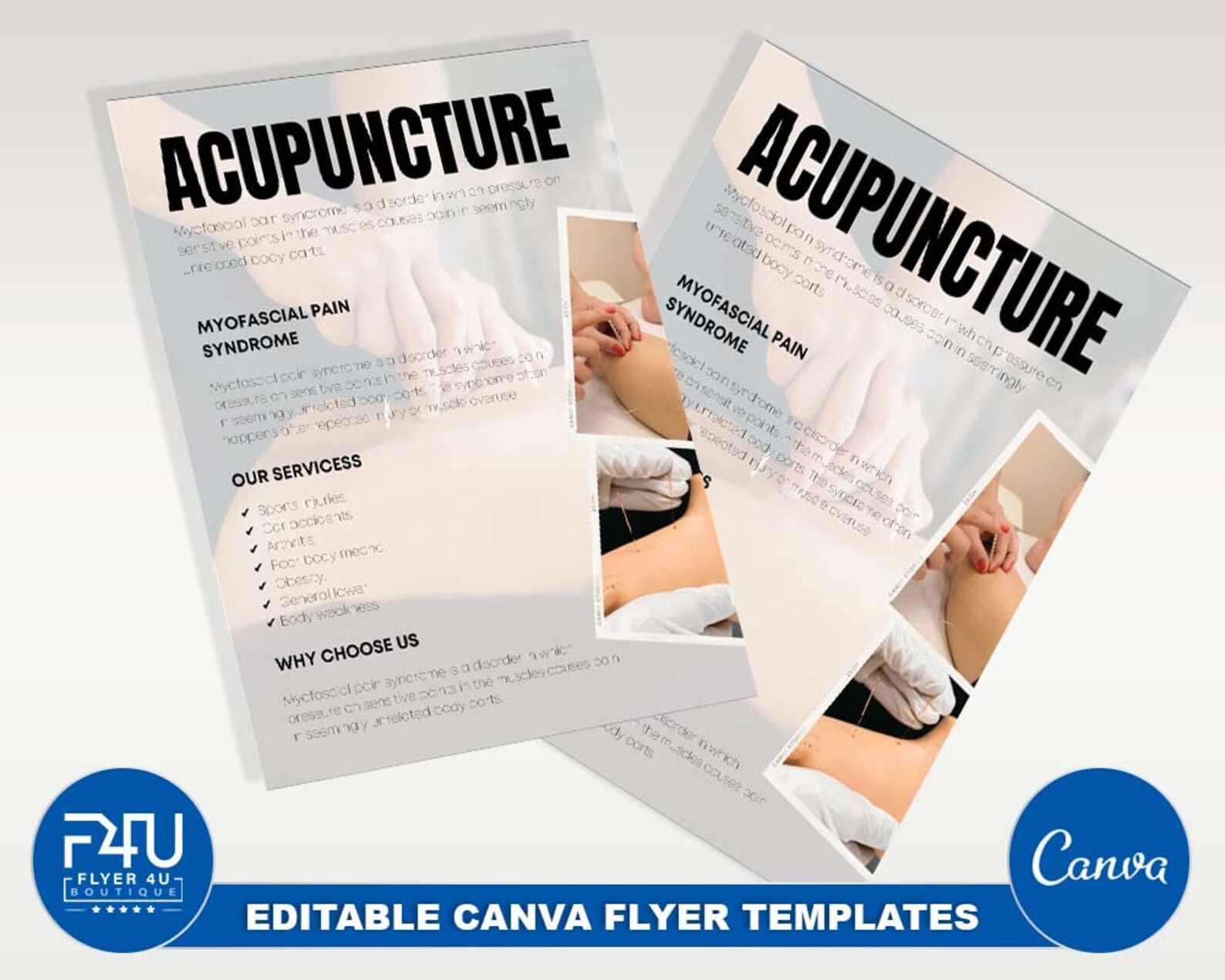 Acupuncture Flyer, DIY Canva Acupuncture Flyer Template 2022,editable ...