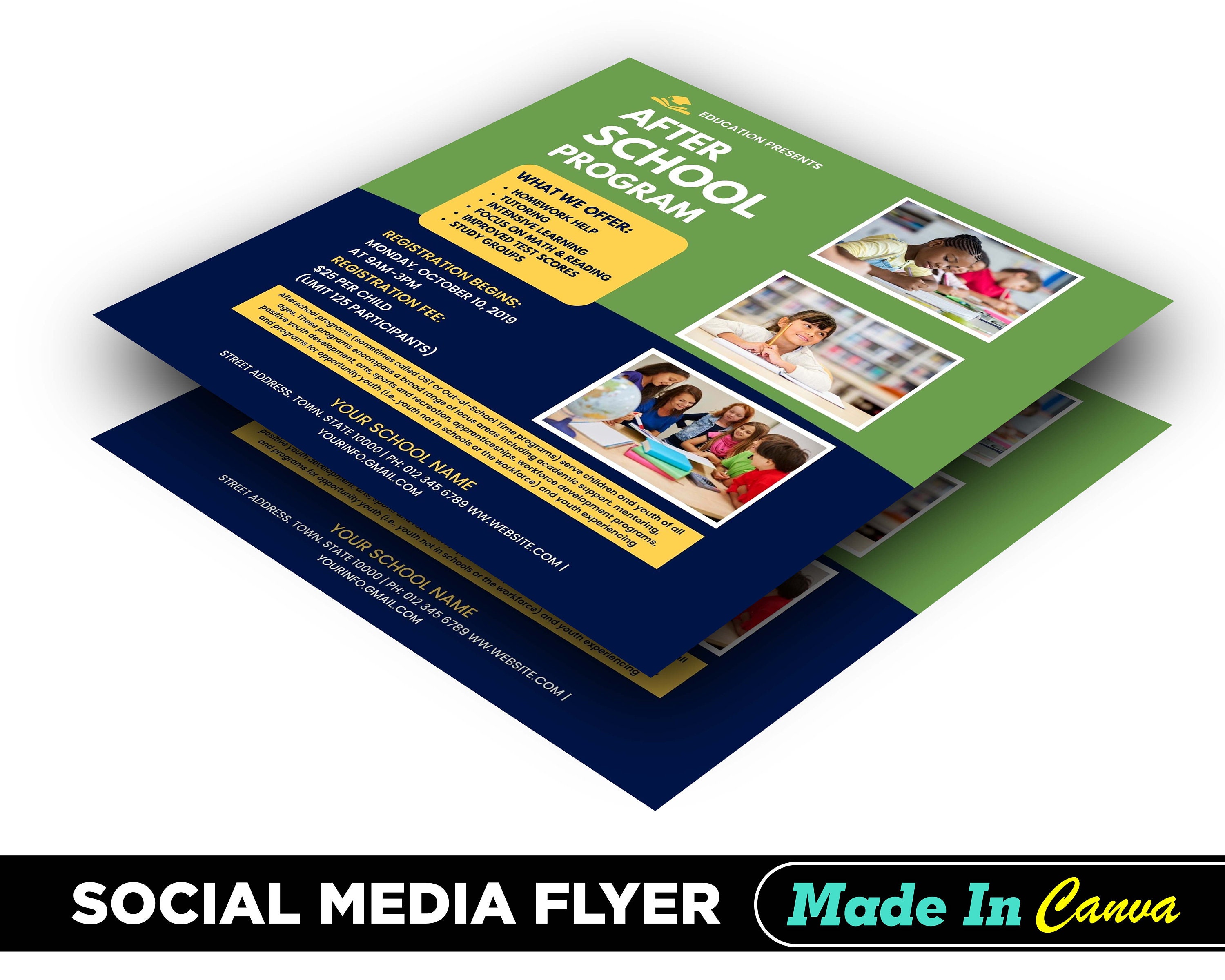 After School Program Flyer, DIY Canva After School Program Flyer ...