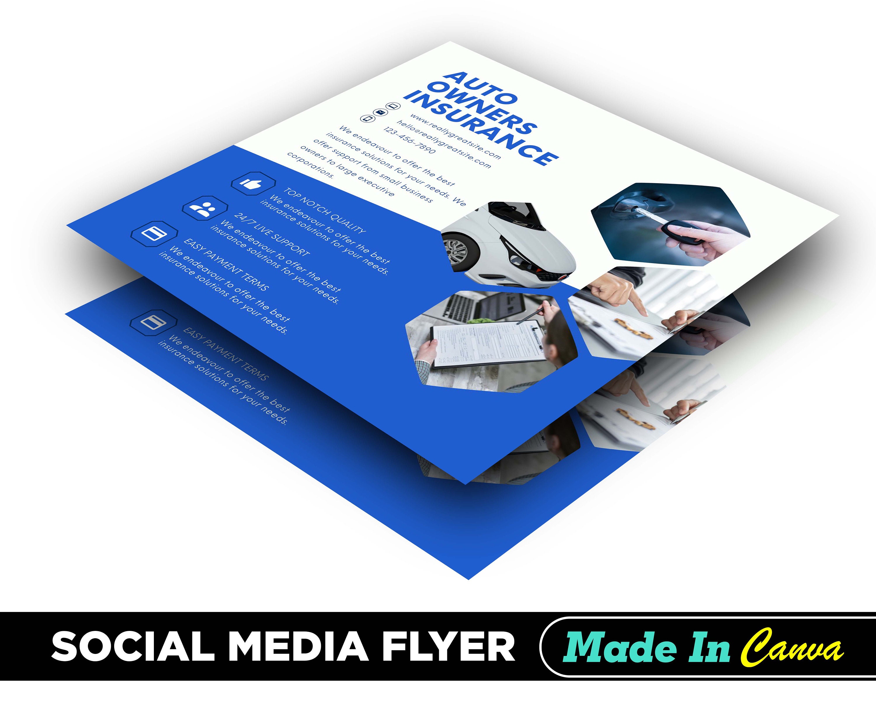 Auto Owners Insurance Flyer, DIY Canva Auto Owners Insurance Flyer ...