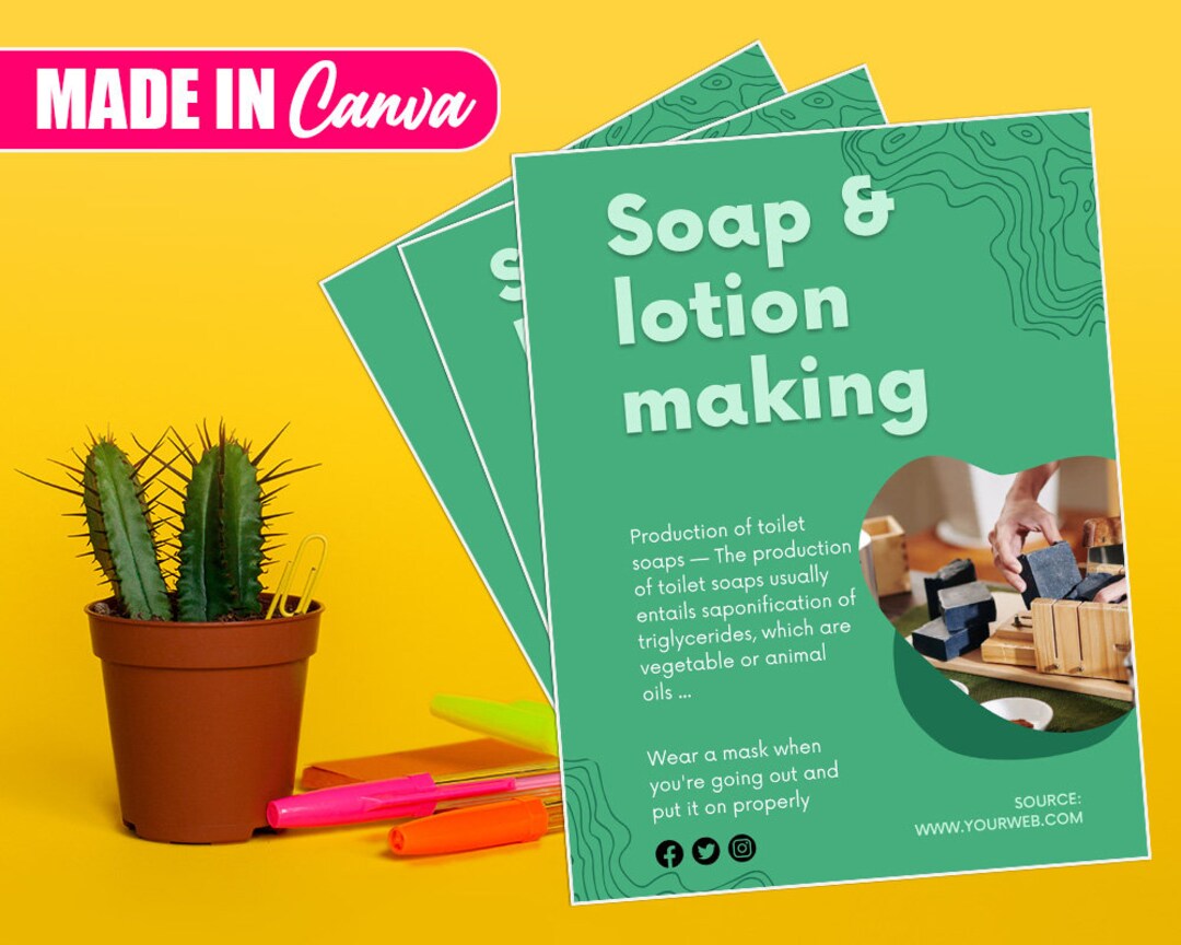 Lotion & Soap Making Flyer, DIY Canva Lotion and Soap Making Flyer ...