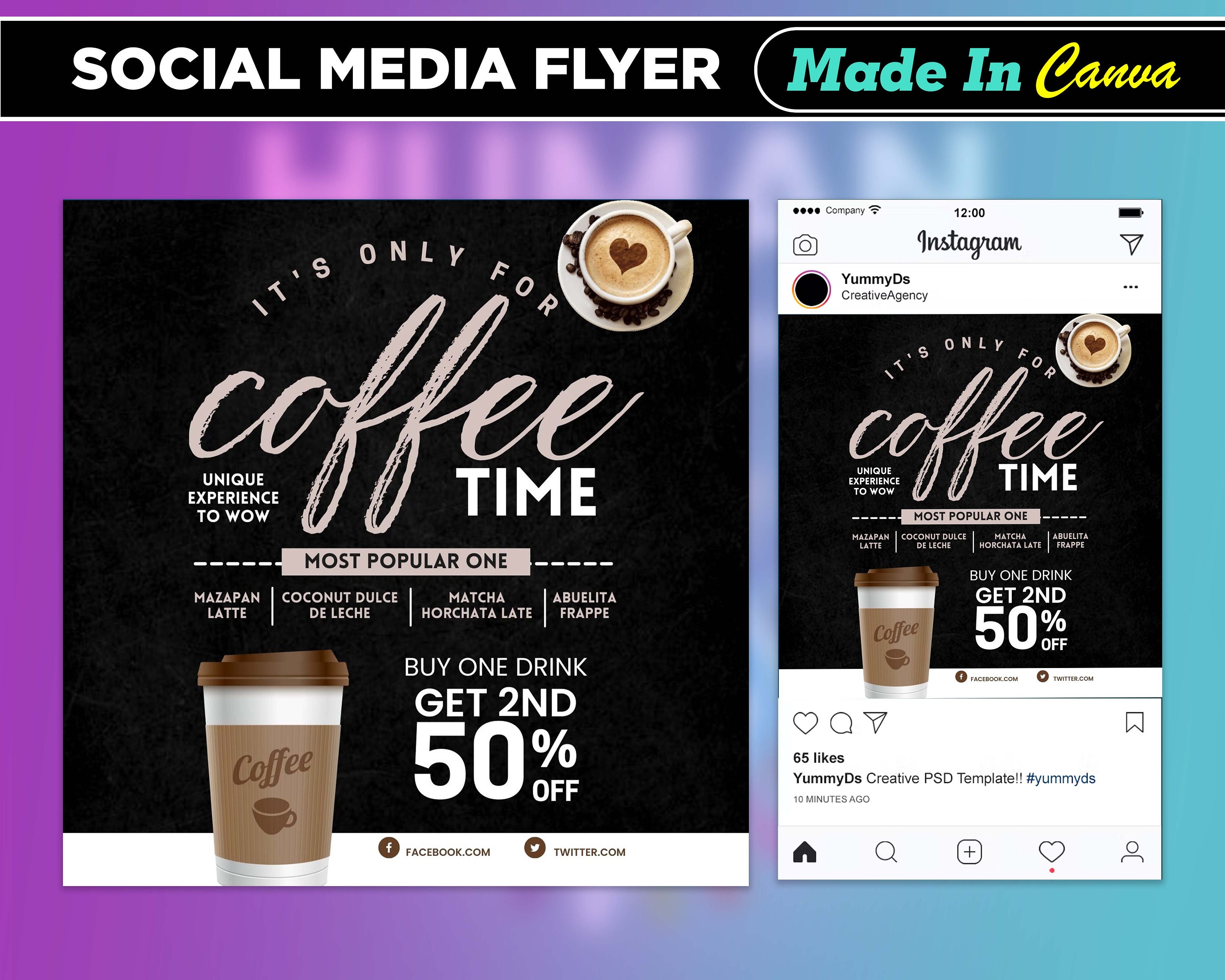 Coffee Advertising Flyer, DIY Canva Coffee Advertising Flyer Template ...