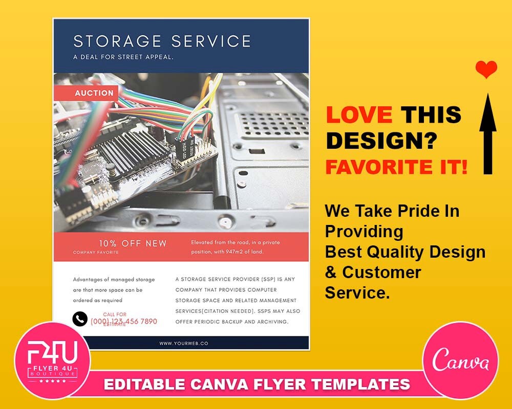 Storage Service Flyer, DIY Canva Storage Service Flyer Template 2022 ...
