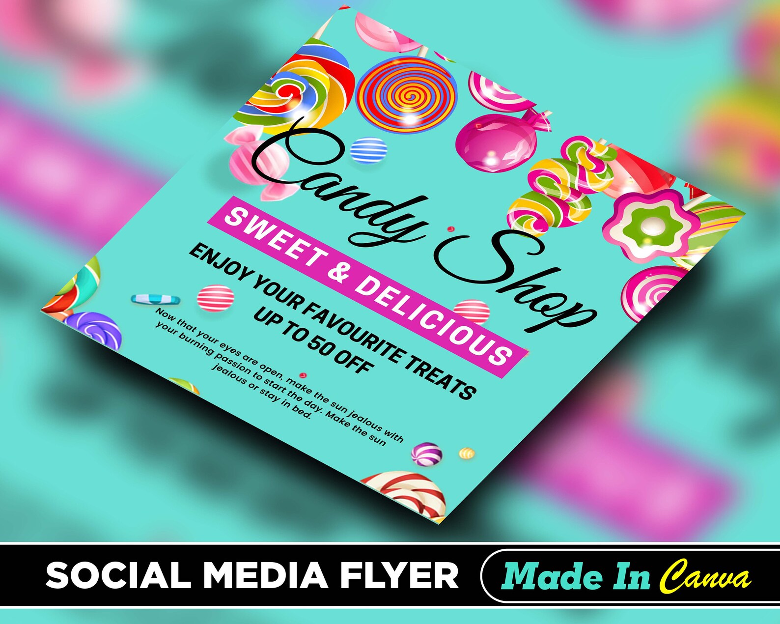 Candy Shop Flyer DIY Canva Candy Shop Flyer Template 2022 - Etsy