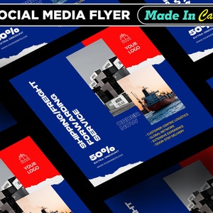 Shipping Freight Forwarding Flyer, DIY Canva Shipping Freight ...