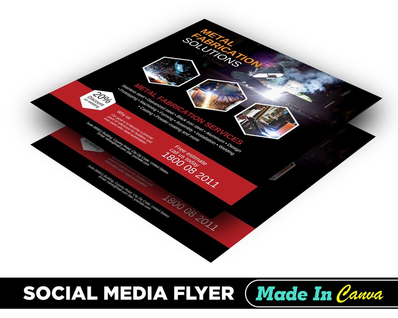 Metal Work Service Flyer, DIY Canva Metal Work Service Flyer Template ...