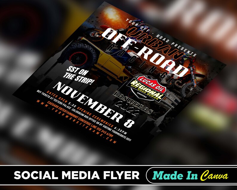 Las Vegas Flyer DIY Canva Las Vegas Flyer Template 2022 - Etsy