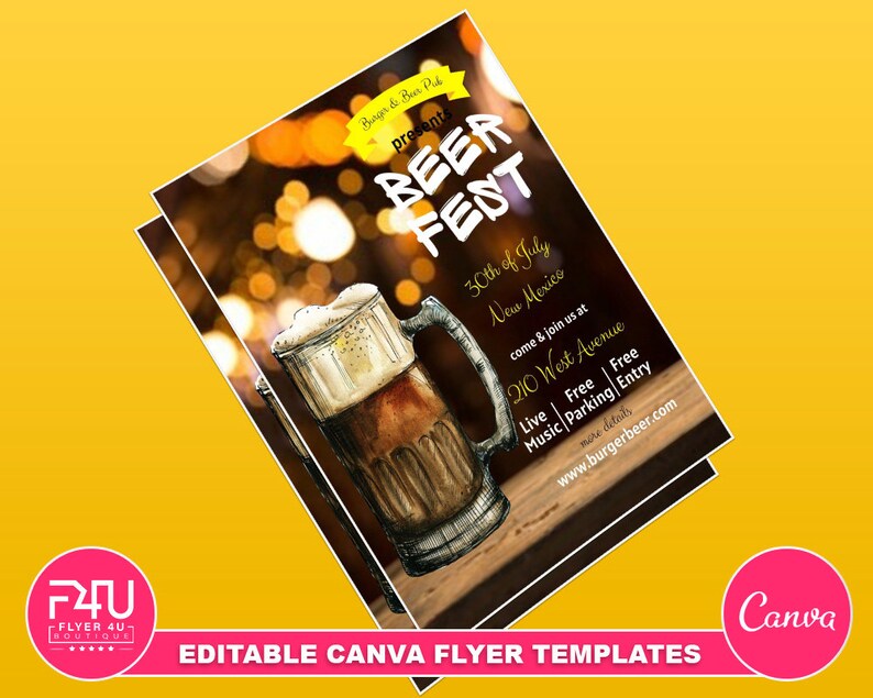 Brew Pub Flyer DIY Canva Brew Pub Flyer Template 2022 - Etsy