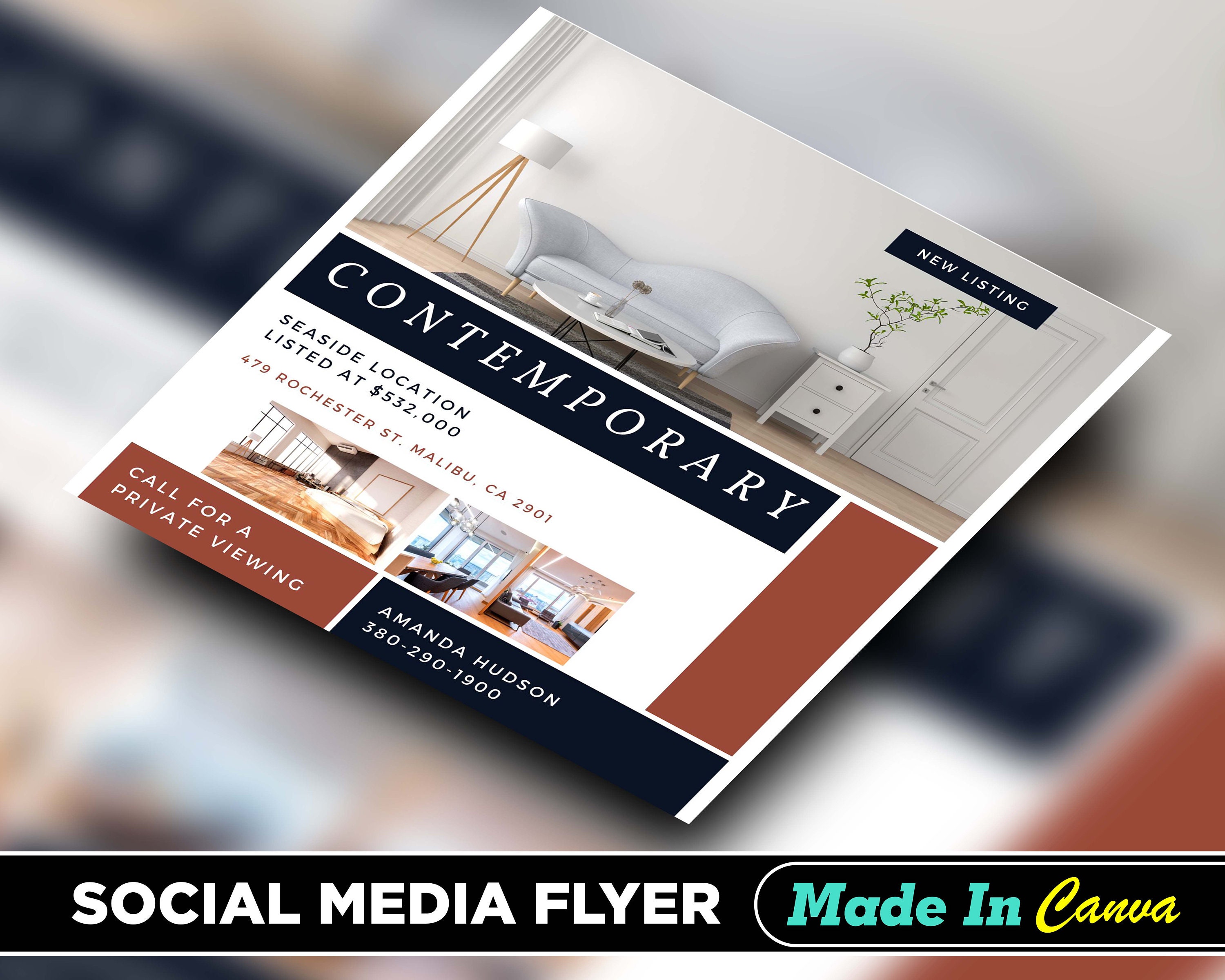 Contemporary Flyer DIY Canva Contemporary Flyer Template - Etsy