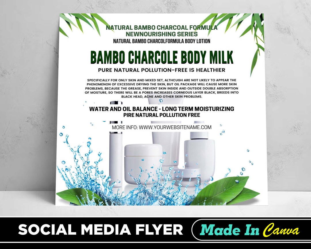 Natural Body Lotion Flyer, DIY Canva Natural Body Lotion Flyer Template ...