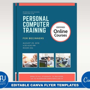 Personal Computer Training Flyer DIY Canva Personal Computer | Etsy