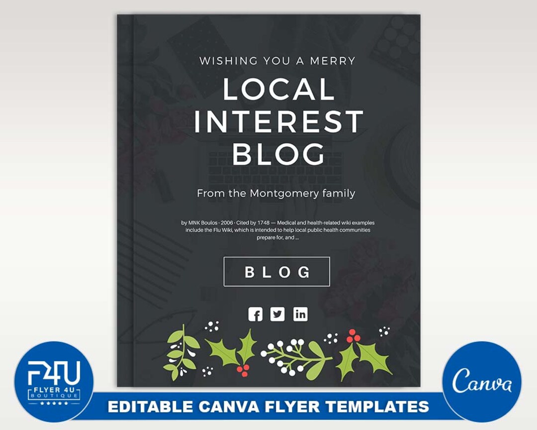 Local Interest Blog Flyer, DIY Canva Local Interest Blog Flyer Template ...