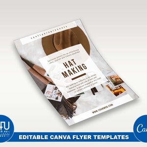 Hat Making Flyer, DIY Canva Hat Making Flyer Template 2022, Editable ...