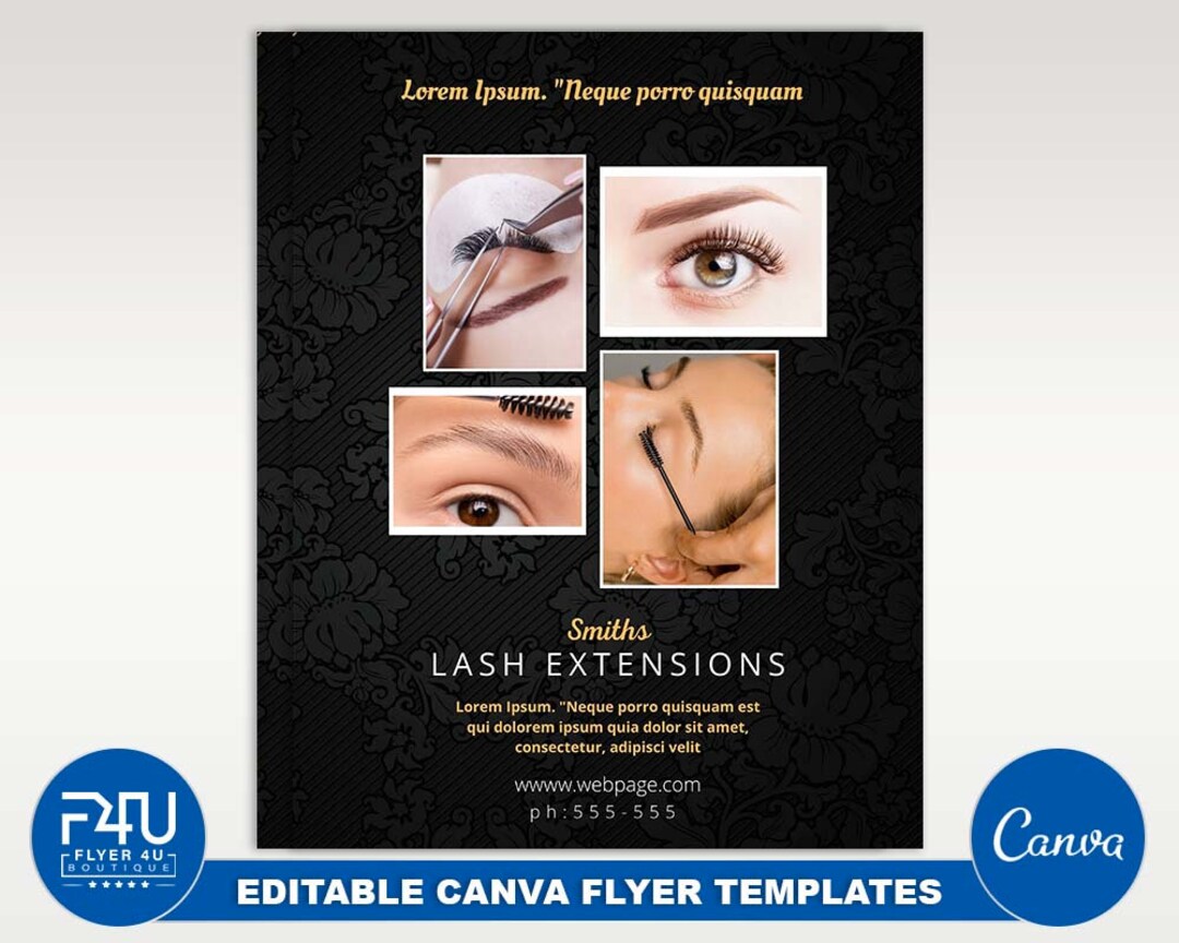 Lash Business Flyer, DIY Canva Lash Business Flyer Template 2022 ...
