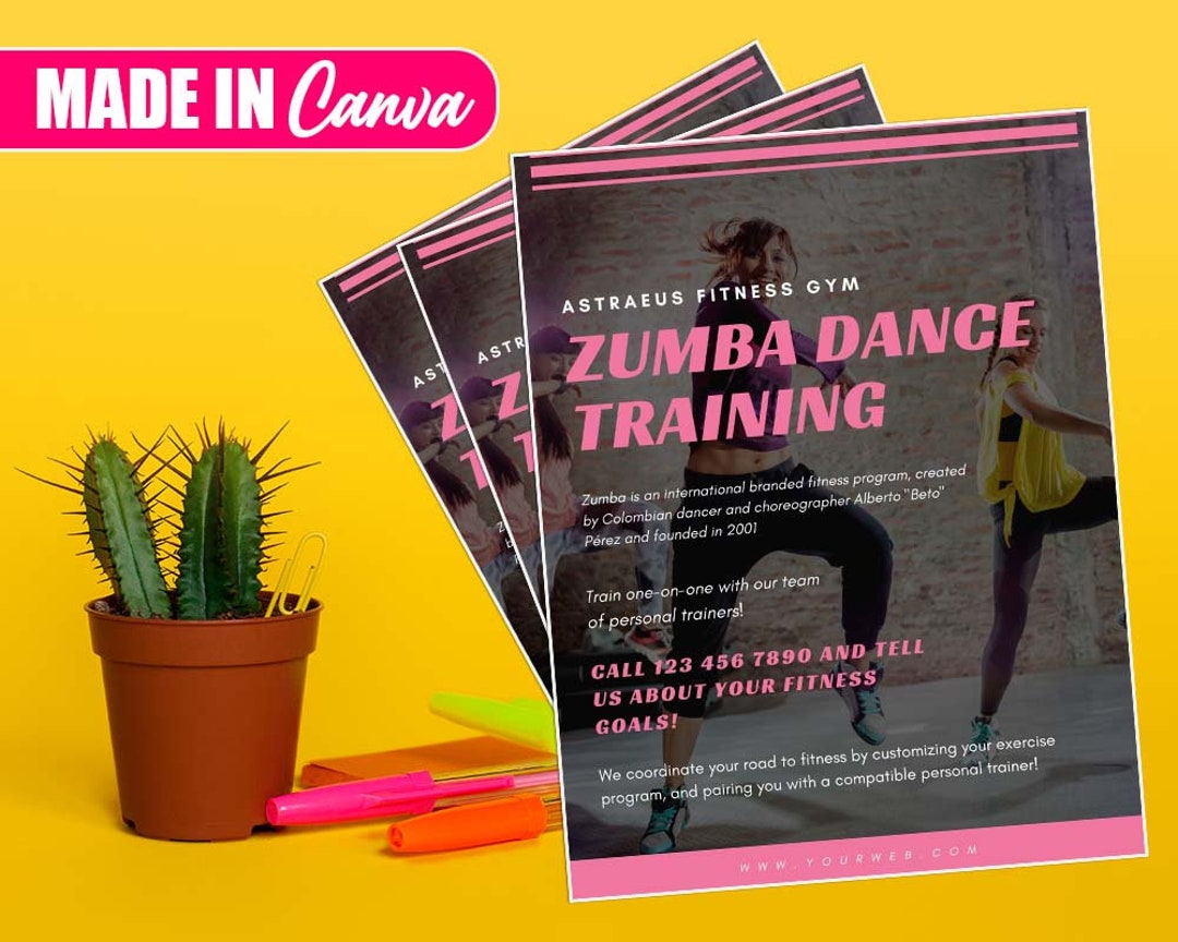 Zumba Dance Training Flyer DIY Canva Zumba Dance Training - Etsy