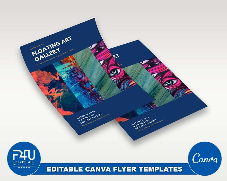 Floating Art Gallery Flyer DIY Canva Floating Art Gallery - Etsy