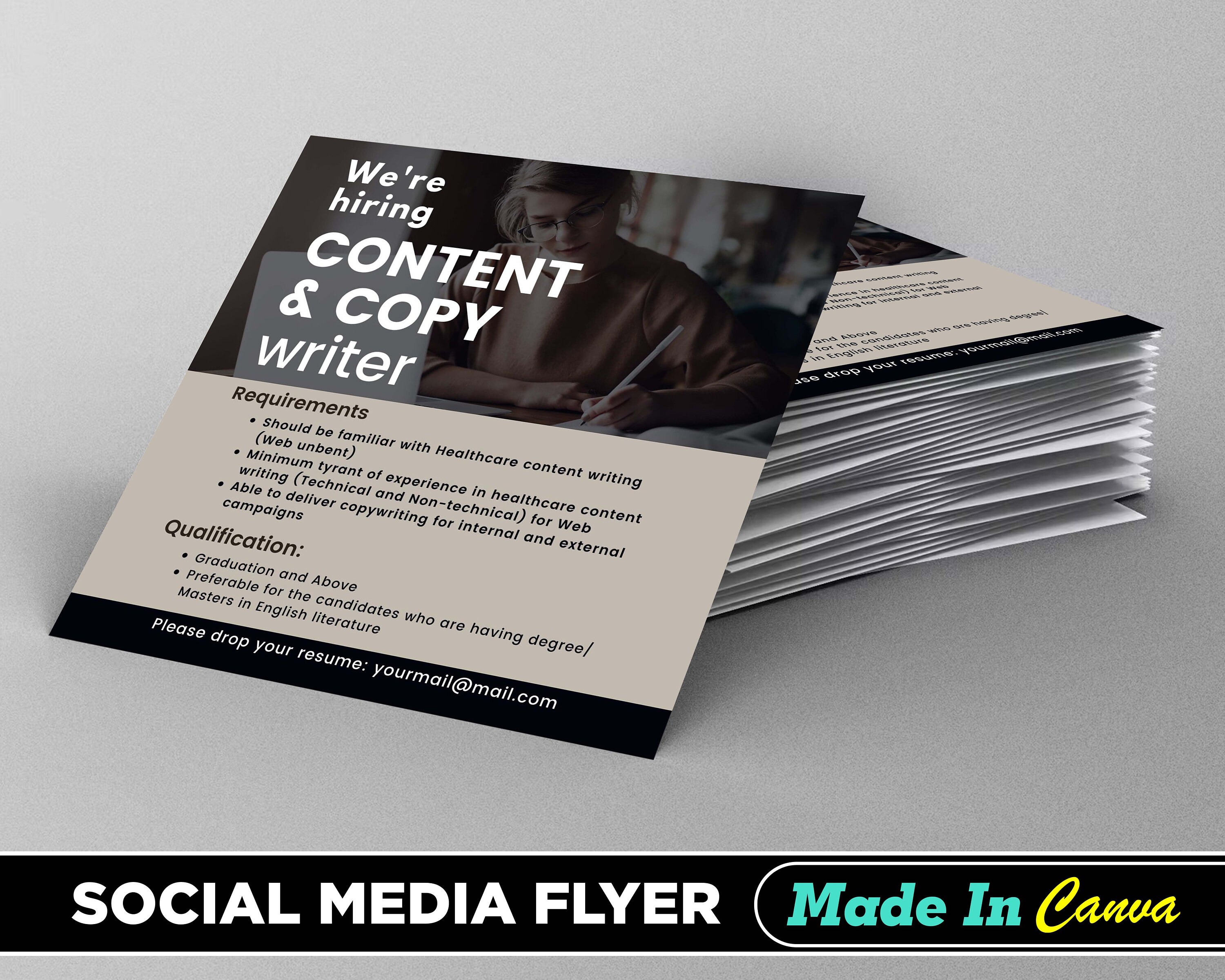 Content Writer Service Flyer, DIY Canva Content Writer Service Flyer ...