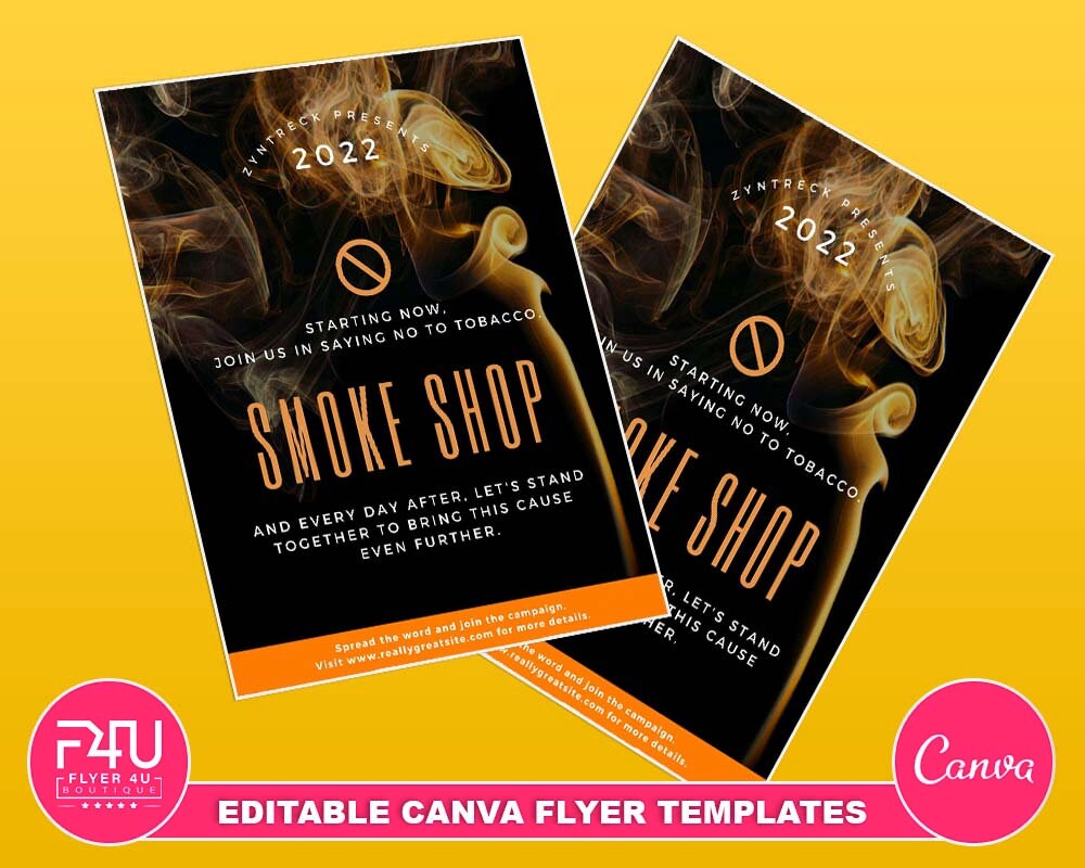 Smoke Shop Flyer, DIY Canva Smoke Shop Templates, Editable Canva US ...