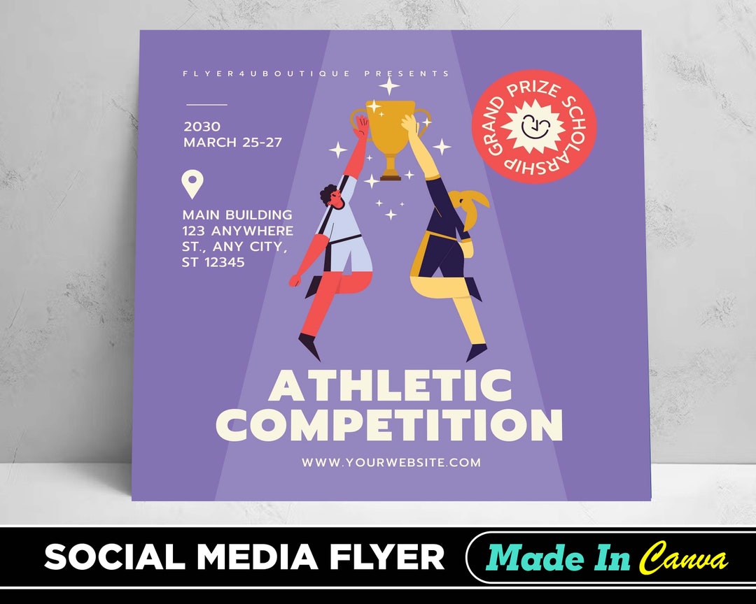 Athletic Competition Flyer, DIY Canva Athletic Competition Template ...