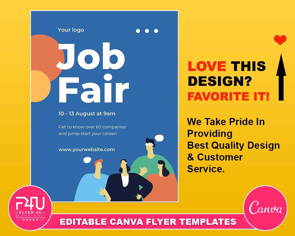 Job Fair Flyer DIY Canva Job Fair Flyer Template 2022 - Etsy