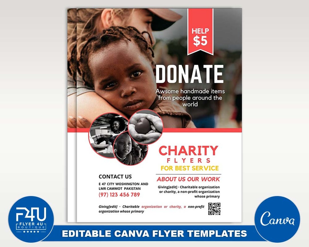 Fundraiser Flyer, DIY Canva Fundraiser Flyer Template 2022, Editable ...
