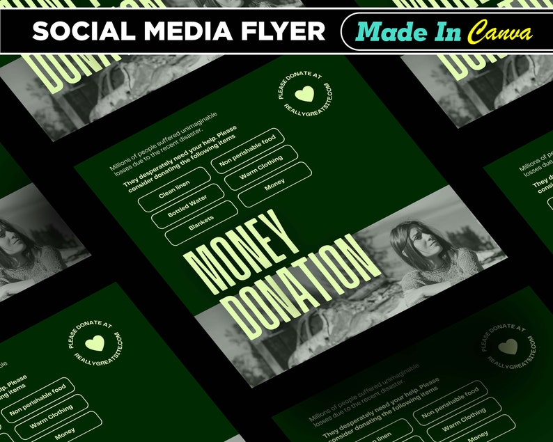 Money Donation Flyer DIY Canva Money Donation Flyer Template - Etsy
