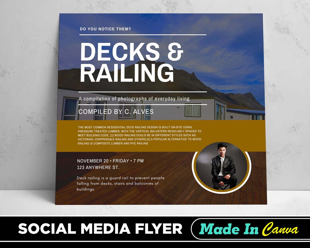 Decks & Railing Flyer, DIY Canva Decks and Railing Flyer Template ...