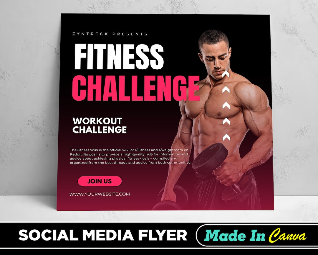 Fitness Challenge Flyer, DIY Canva Fitness Challenge Flyer Template ...