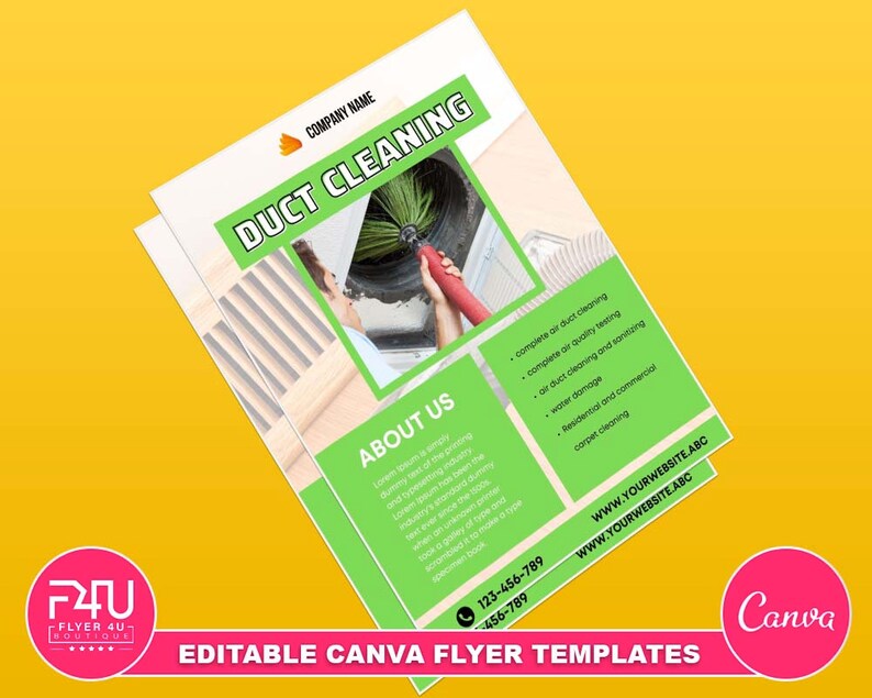 Duct Cleaning Flyer, DIY Canva Duct Cleaning Flyer, Editable Canva US ...