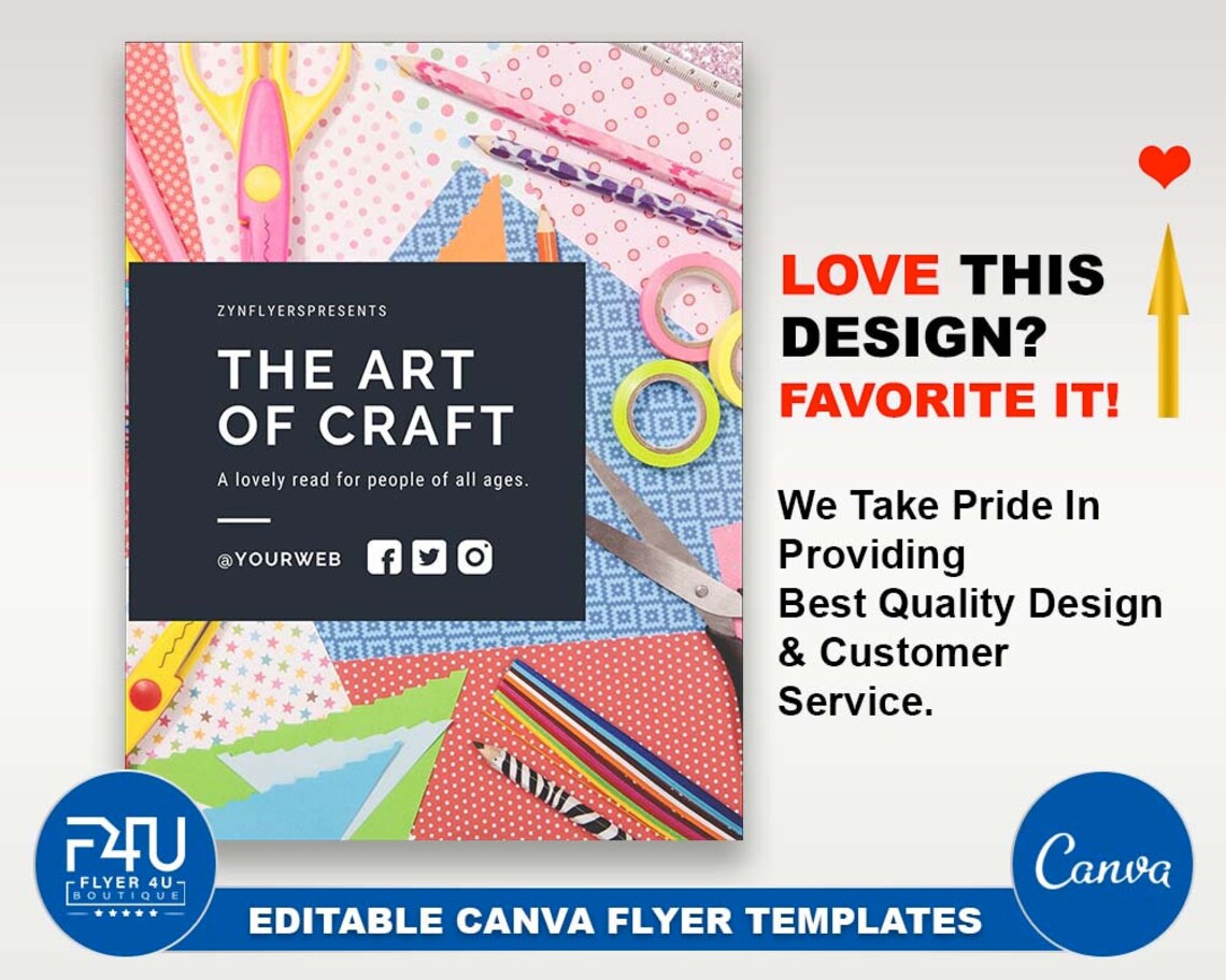 Craft Class Flyer DIY Canva Craft Class Flyer Template 2022 - Etsy