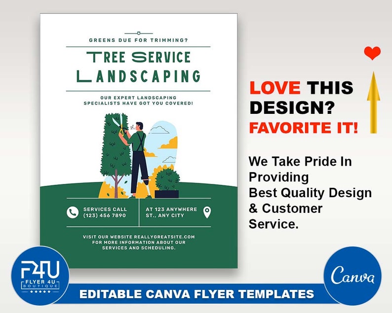 Tree Service Flyer DIY Canva Tree Service Flyer Template - Etsy