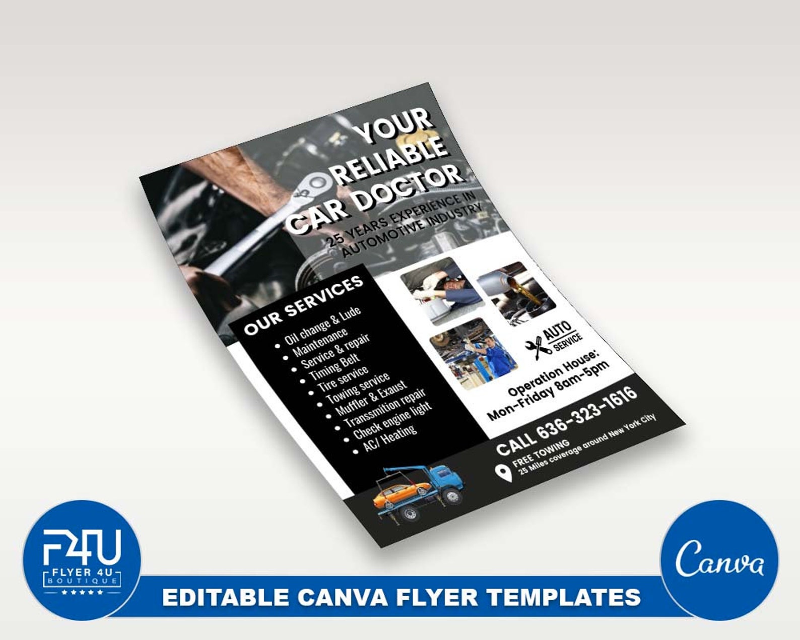 Auto Mobile Flyer, DIY Canva Auto Mobile Flyer Template 2022, Editable ...