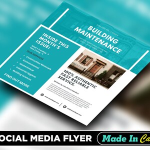 Building Maintenance Service Flyer, DIY Canva Building Maintenance ...