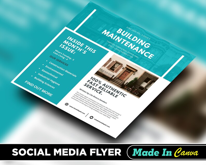 Building Maintenance Service Flyer, DIY Canva Building Maintenance ...