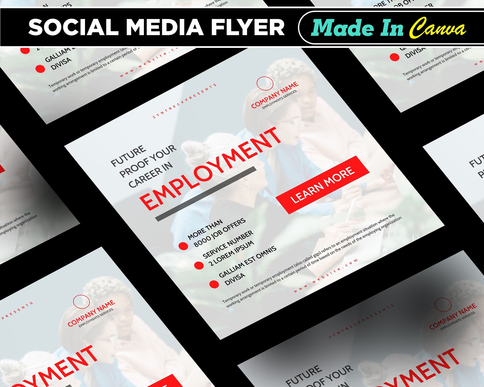 Temporary Employment Agency Flyer, DIY Canva Temporary Employment ...