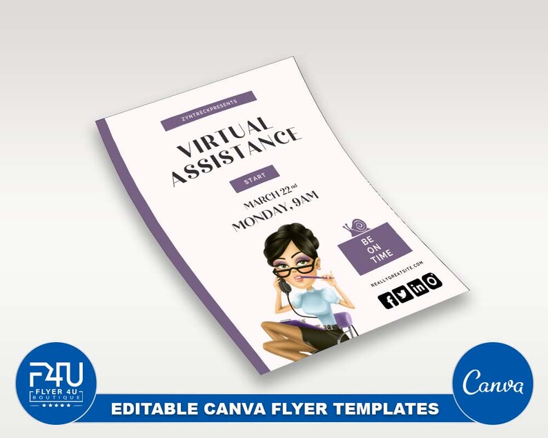 Virtual Assistant Flyer DIY Canva Virtual Assistant Flyer - Etsy