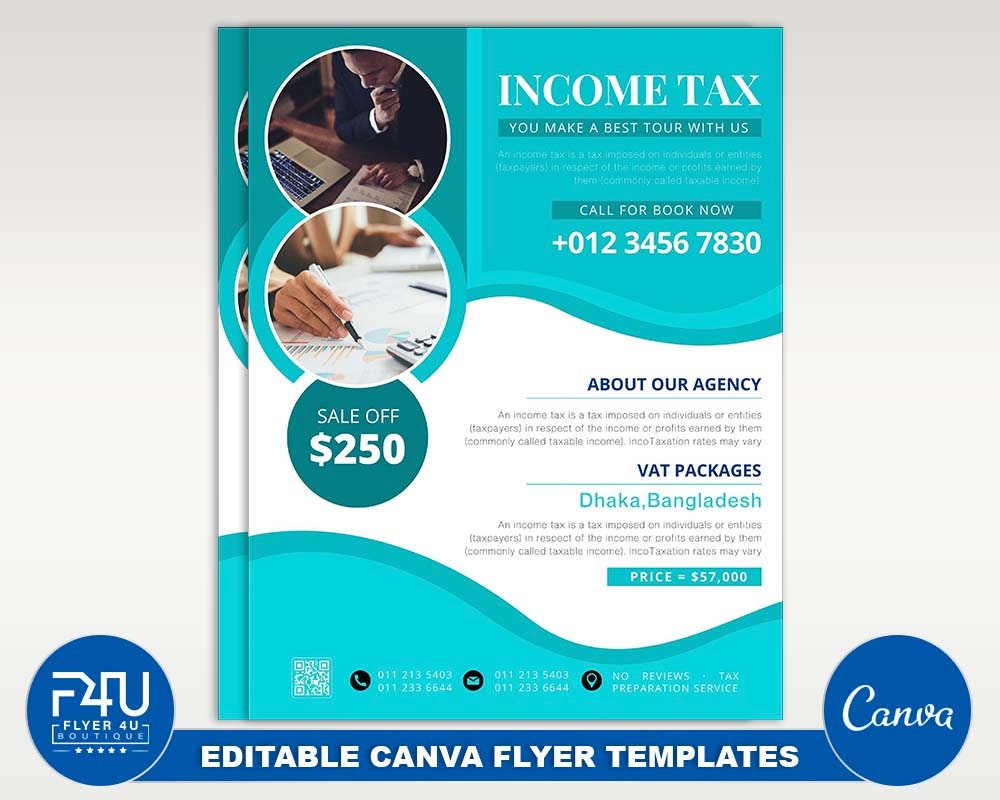 Tax Flyer DIY Canva Tax Flyer Template 2022 Editable Canva - Etsy
