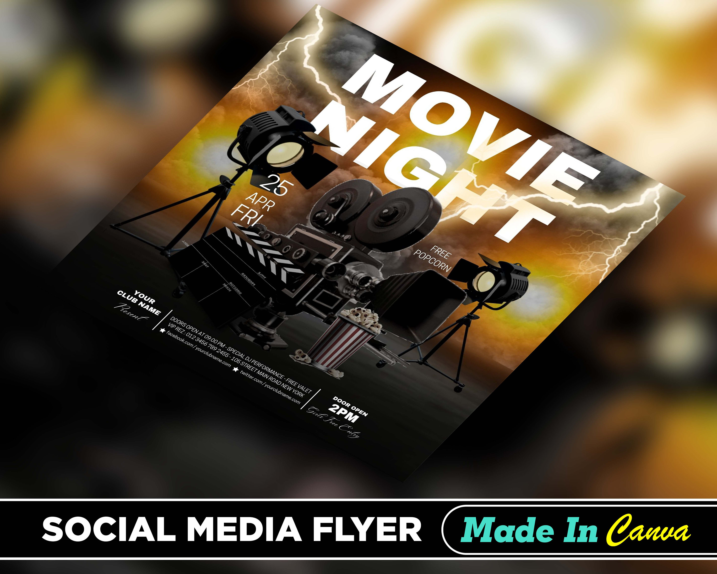 Movie Flyer DIY Canva Movie Flyer Template 2022 Editable - Etsy