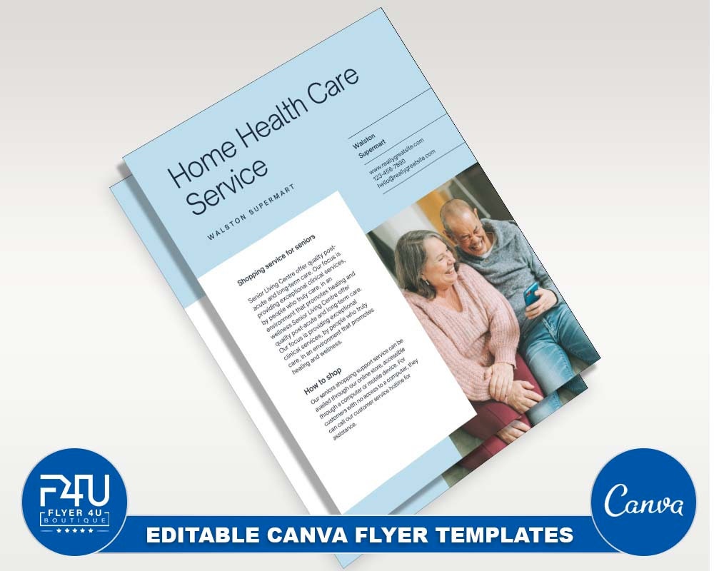 Home Health Care Service Flyer DIY Canva Home Health Care - Etsy