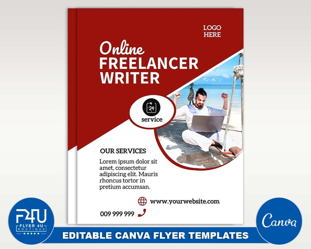 Freelance Writer Flyer DIY Canva Freelance Writer Flyer - Etsy