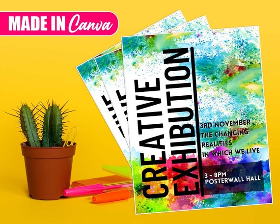 Art Exhibition Flyer DIY Canva Art Exhibition Flyer Editable | Etsy